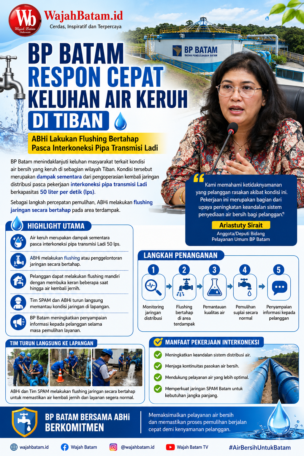 ABHi Lakukan Flushing Bertahap Pasca Interkoneksi Pipa Transmisi Ladi ...
